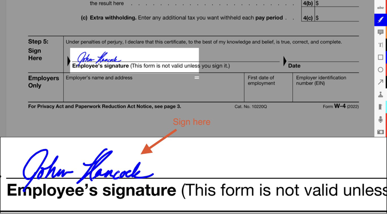 Adding a Signature in iAnnotate